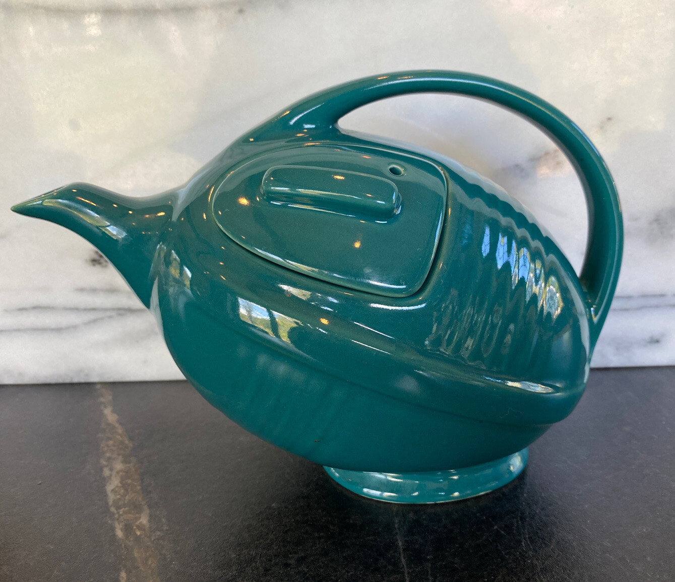 Antique Vintage? Hall Football Teapot *As Found* Teal Blue Green | eBay