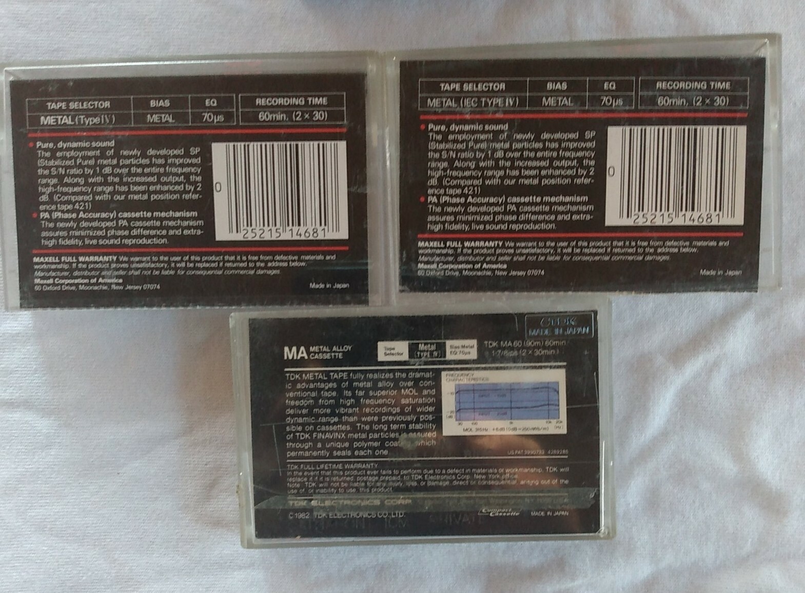 LOT OF 3 METAL TAPES 1 TDK 2 Maxwell CASSETTE TAPES all 90 MINUTES | eBay