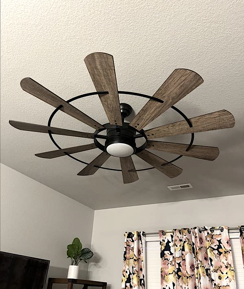 60" Large Windmill Ceiling Fan + Remote Industrial Farmhouse Indoor ...