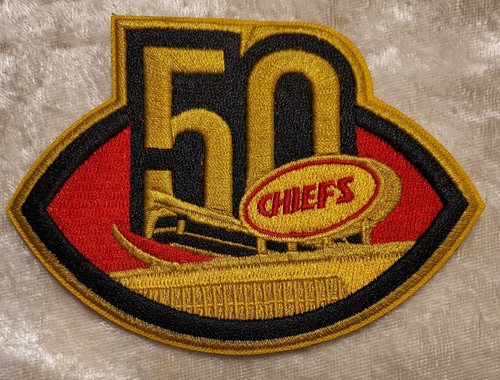 KC Chiefs 50th Anniversary Iron On 4" Embroidered Patch ~USA Seller! | eBay