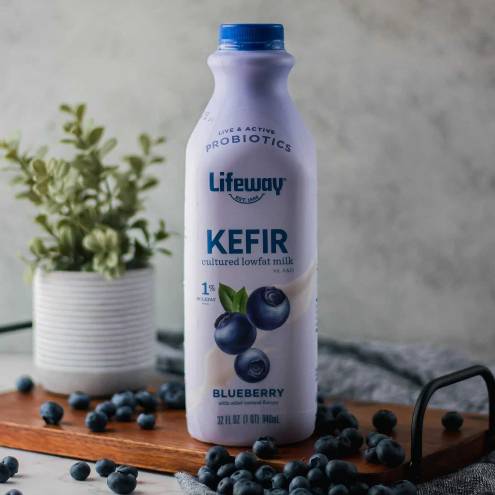 Lifeway Blueberry Kefir - Lowfat Probiotic Milk Smoothie (4 bottles of ...