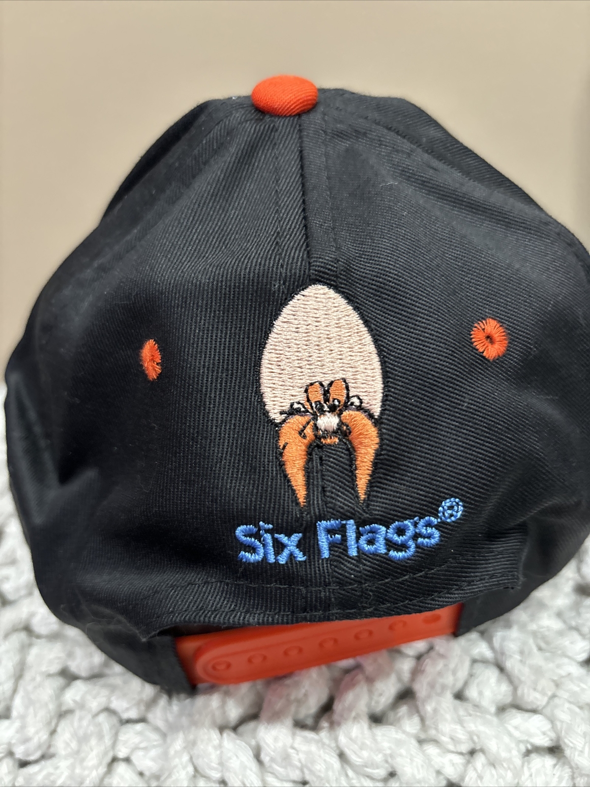 Vintage Six Flags Looney Tunes Hat Orange and Black- … - Gem