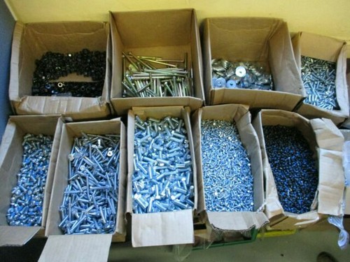 BULK ASSORTED LOOSE STEEL FASTENERS NUTS/BOLTS/SCREWS/WASHERS 15, 30 ...