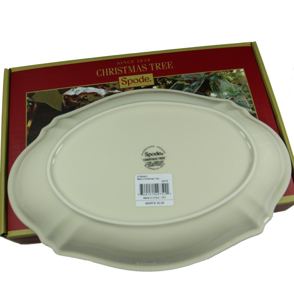 Spode Christmas Tree Tray Plate Oval Platter 11" Cookies for Santa NEW ...