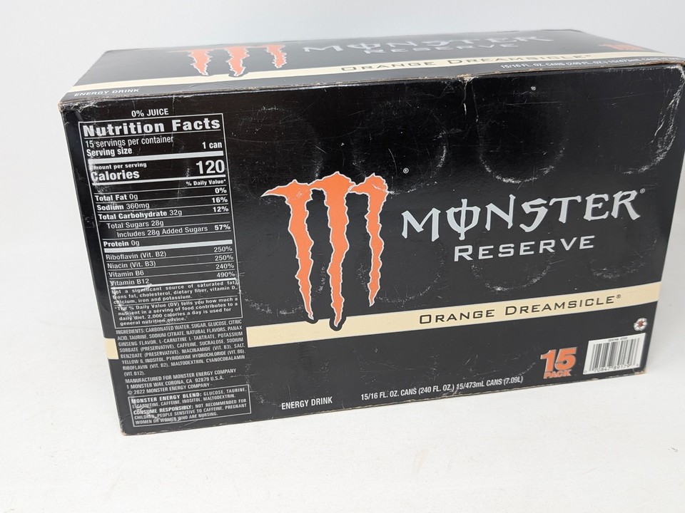 Monster Reserve Energy Orange Dreamsicle, Energy Drink, 16 Ounce (Pack ...