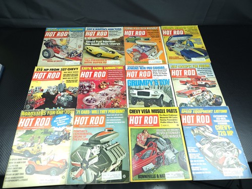 1970 Hot Rod Magazines Full Lot Of 12 Issues Drag Racing Automotive | eBay