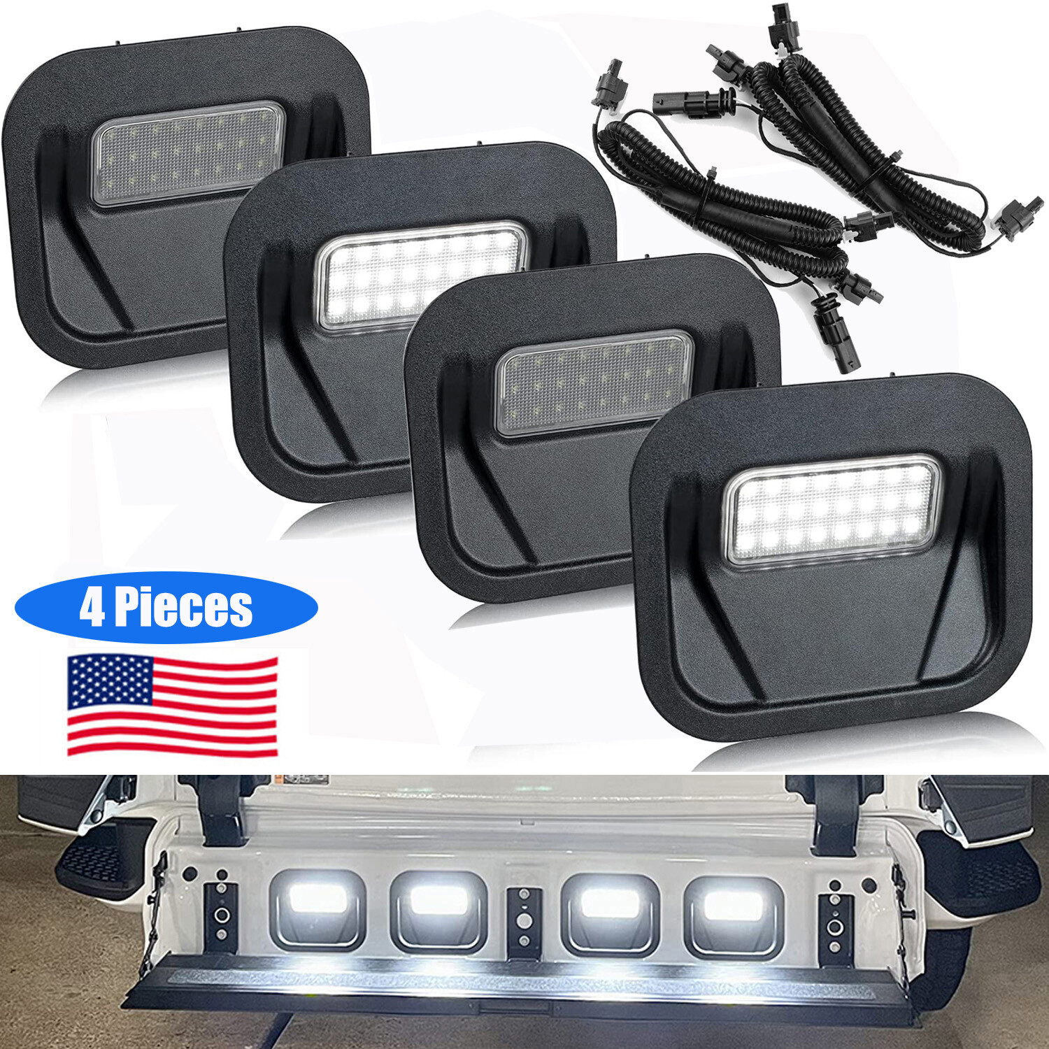 4Pcs MultiPro Bed Tailgate Step Light For GMC Sierra Silverado 19-2025 ...