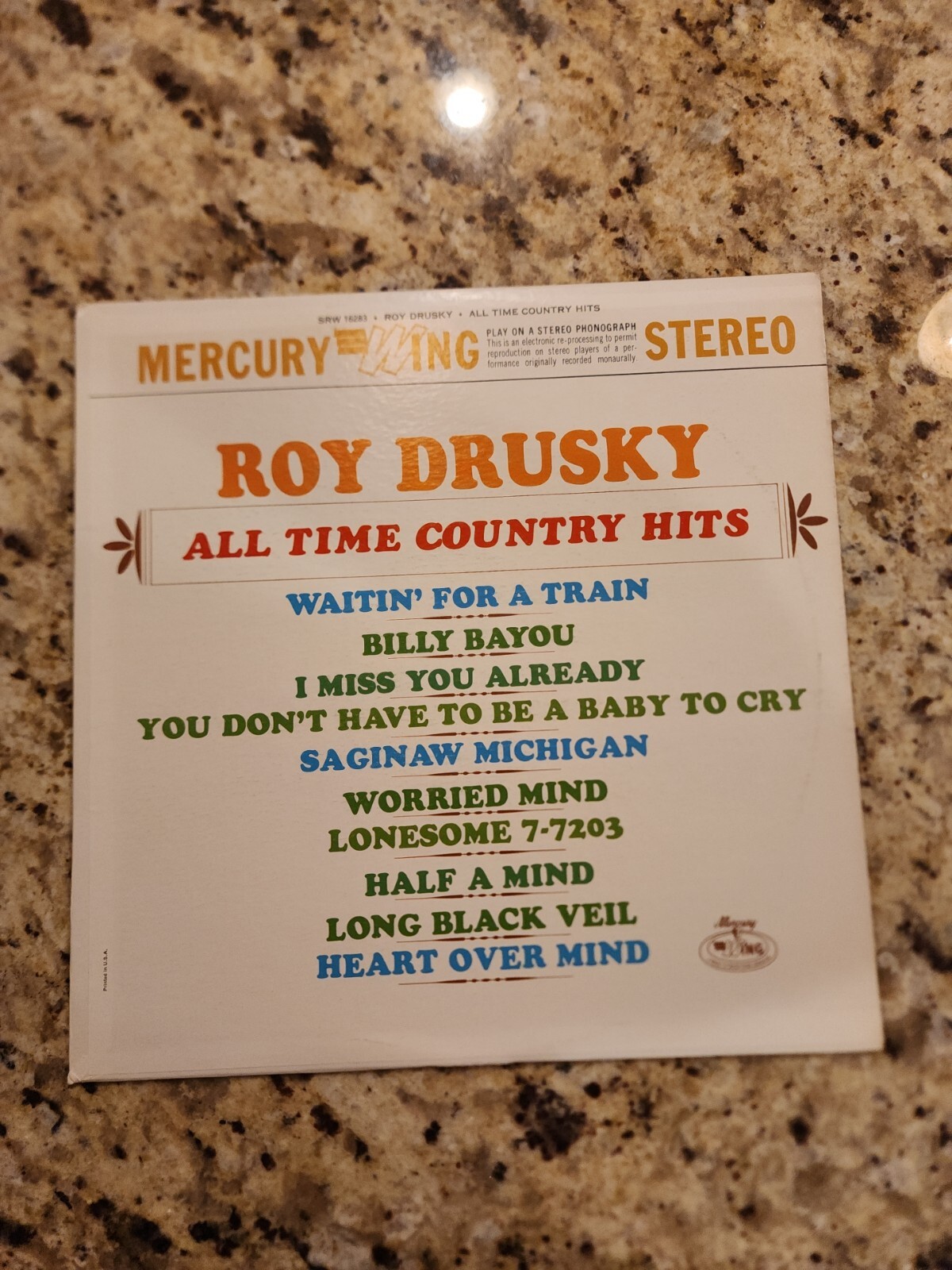 Roy Drusky 'All Time Country Hits' Vinyl LP Record 1964 Mercury Wing ...