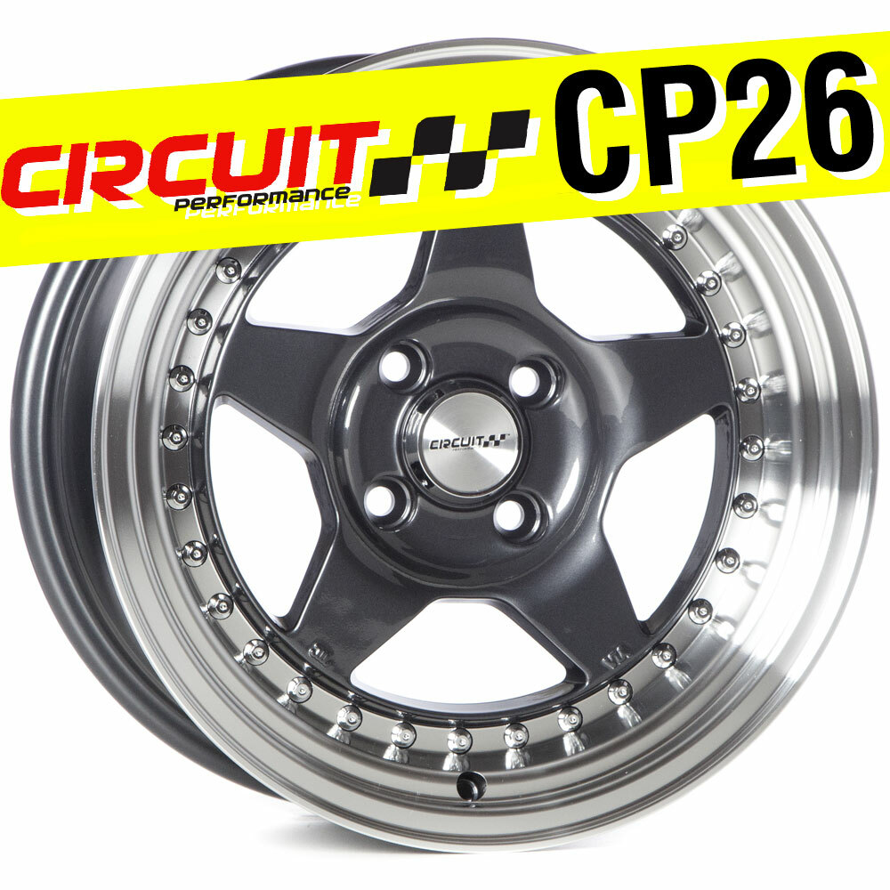 Circuit Performance CP26 15x8 4-100 +25 Gun Metal Wheels Rims 5 Spoke (SET OF 4) | eBay