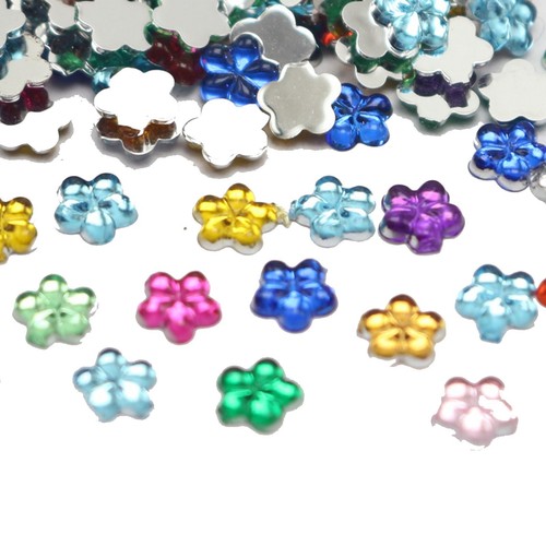 1000 Mixed Colour Acrylic FlatBack Mini Flower Gems Rhinestones 4mm | eBay