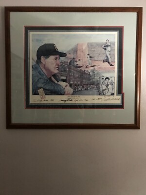 VERY RARE TED WILLIAMS SIGNED LITHOGRAPH THE END OF AN ERA FROM LEWIS ...