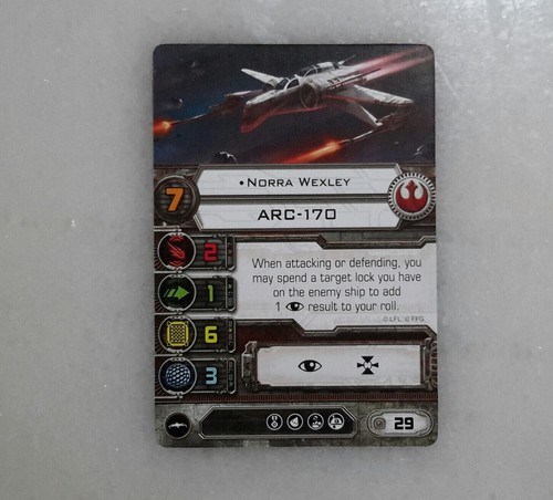 Star Wars: X-Wing Rebel ARC-170 Pilot Card: Norra Wexley v1.0 | eBay