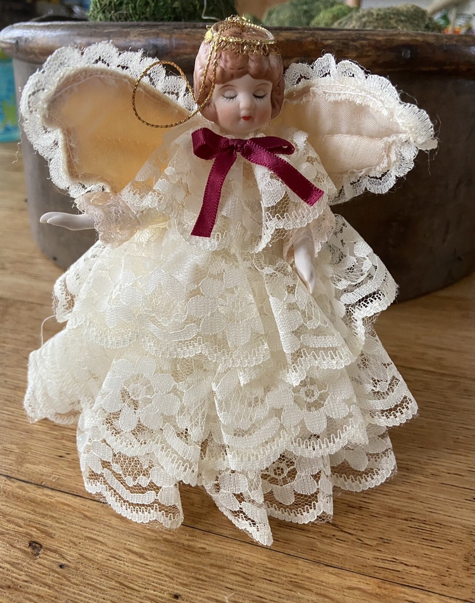 Antique Porcelain Angel Tree Topper Vintage Christmas Decorations