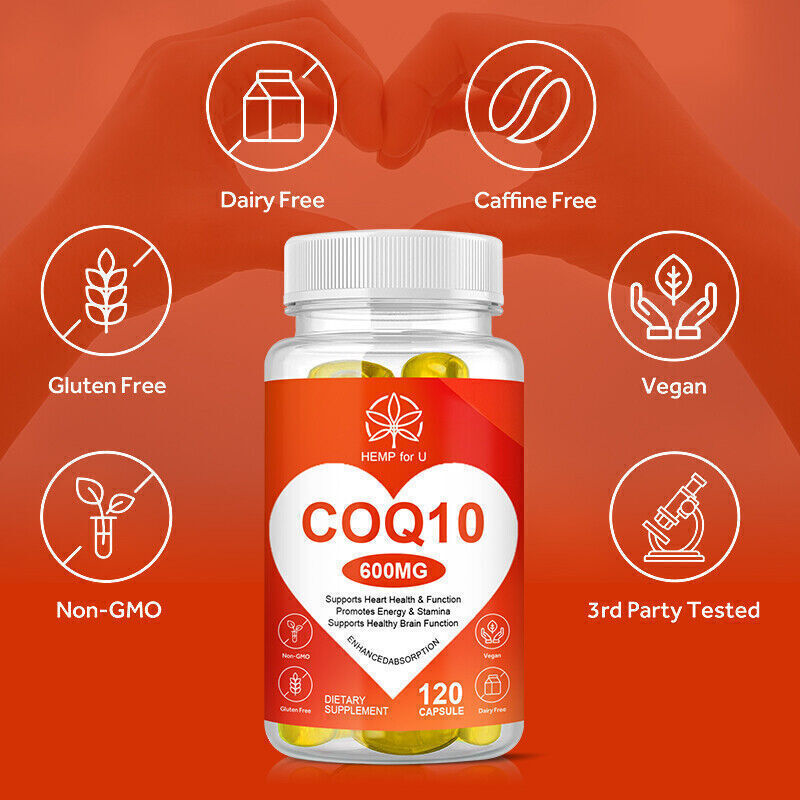 CoQ10 Coenzyme Q10 600mg Capsules Heart Health & Function Energy ...
