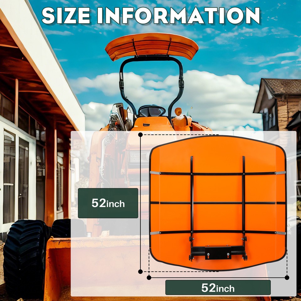 Sun Shield Tuff Top Tractor Canopy For ROPS 52" X 52" - Orange | eBay