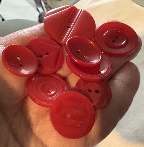 VINTAGE CHERRY RED BUTTONS - Sewing - I-75 | eBay