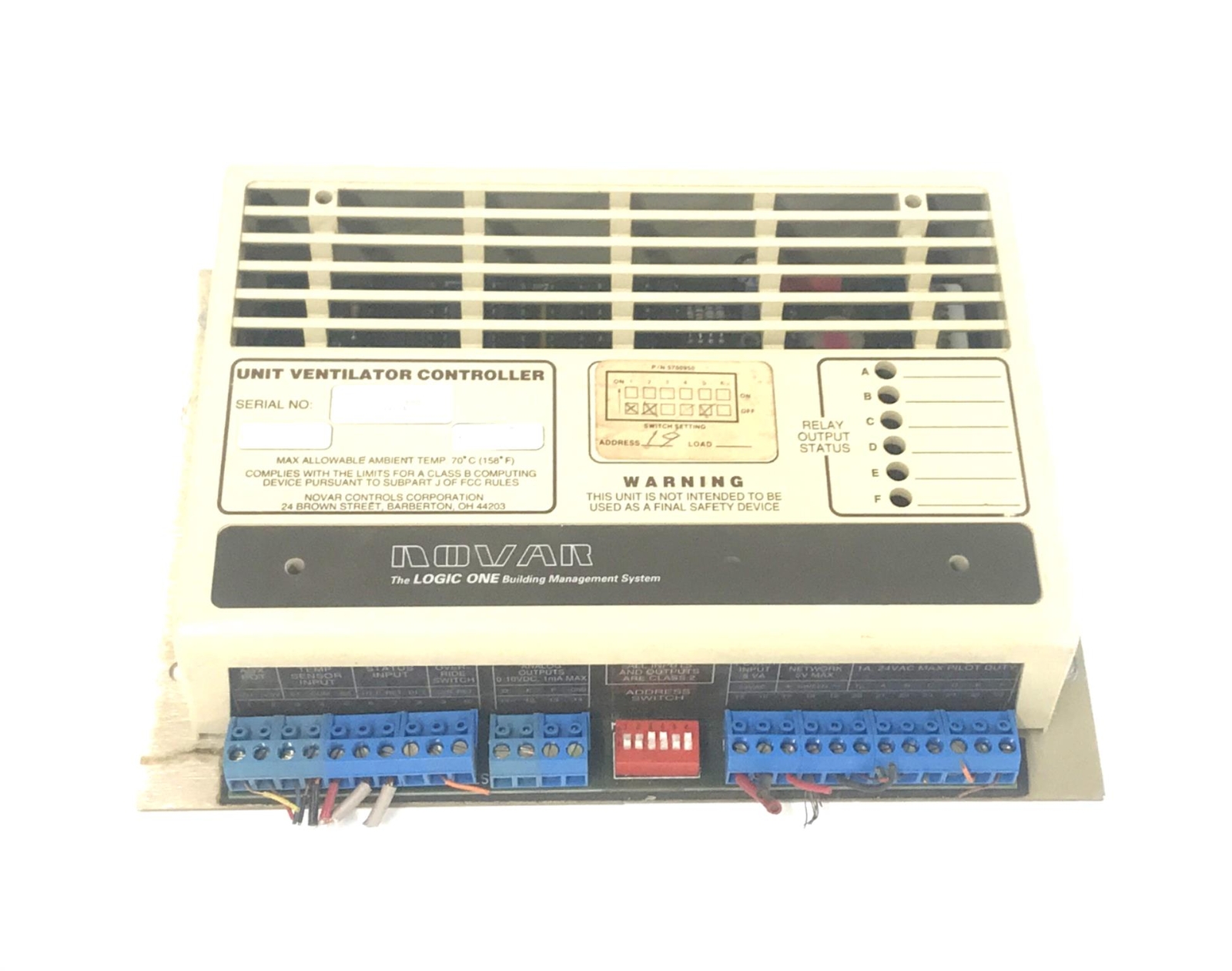 Novar Controls Unit Ventilator Controller UVC V1.7 5D/1A ARO USED | eBay