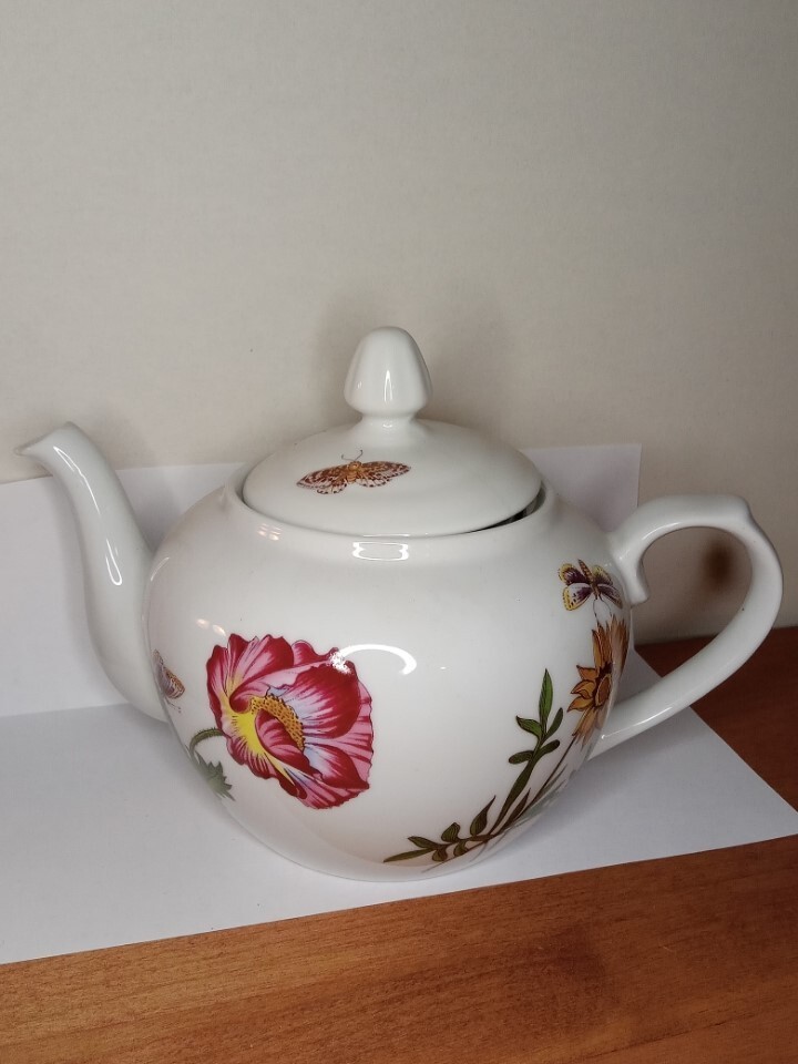 Vintage BIA Cordon Bleu Teapot with Infuser Floral with Butterflies ...