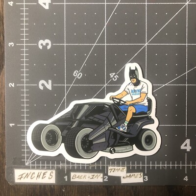 Batman Cutting Grass Adult Humor Sticker For Skateboard Phone Guitar ...