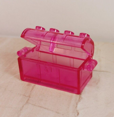 LEGO Minifigure Treasure Chest Trans Pink Dark Lid Bottom Chest Hope ...