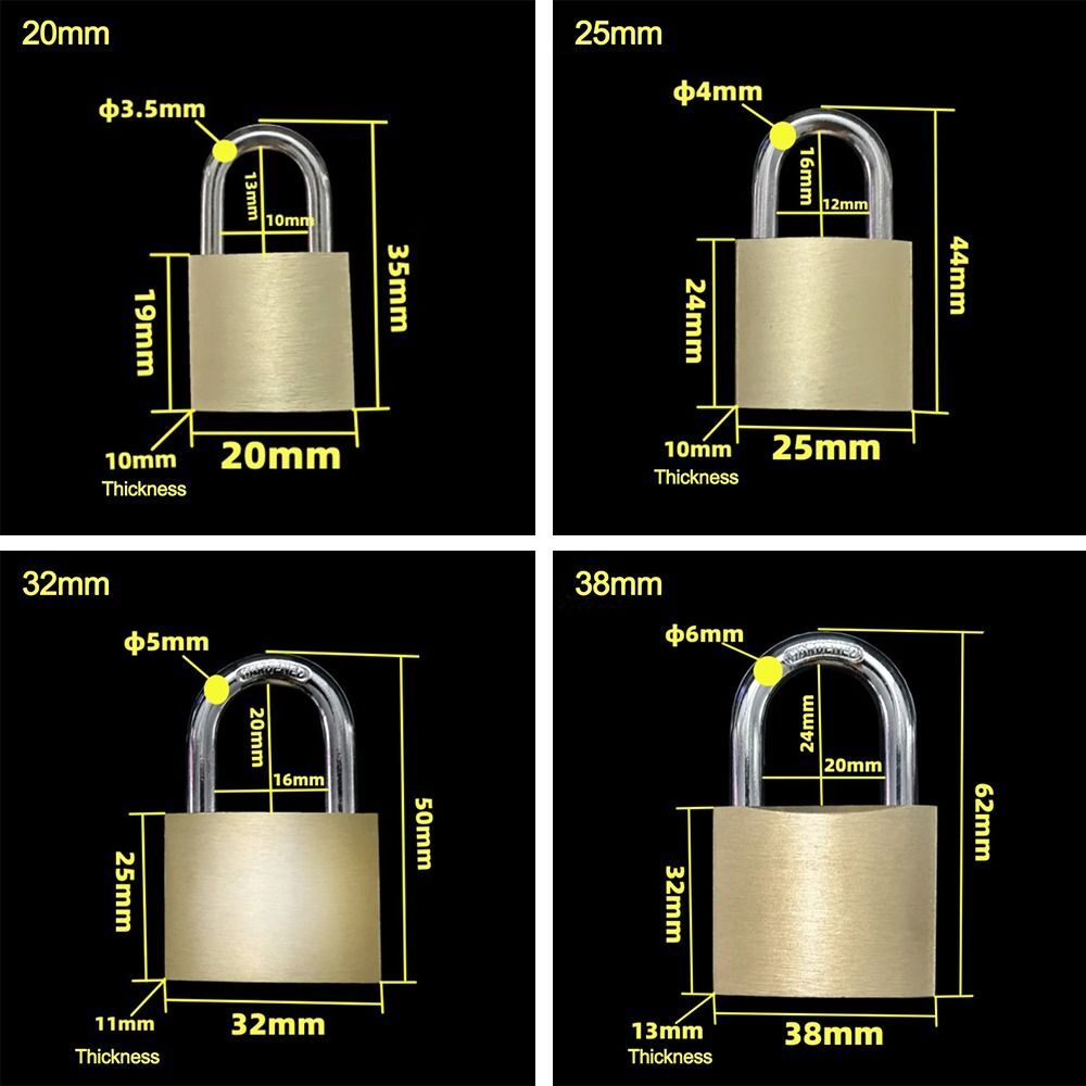 Hardware Copper Padlock Small Brass Padlock Copper Lock Locker Case ...