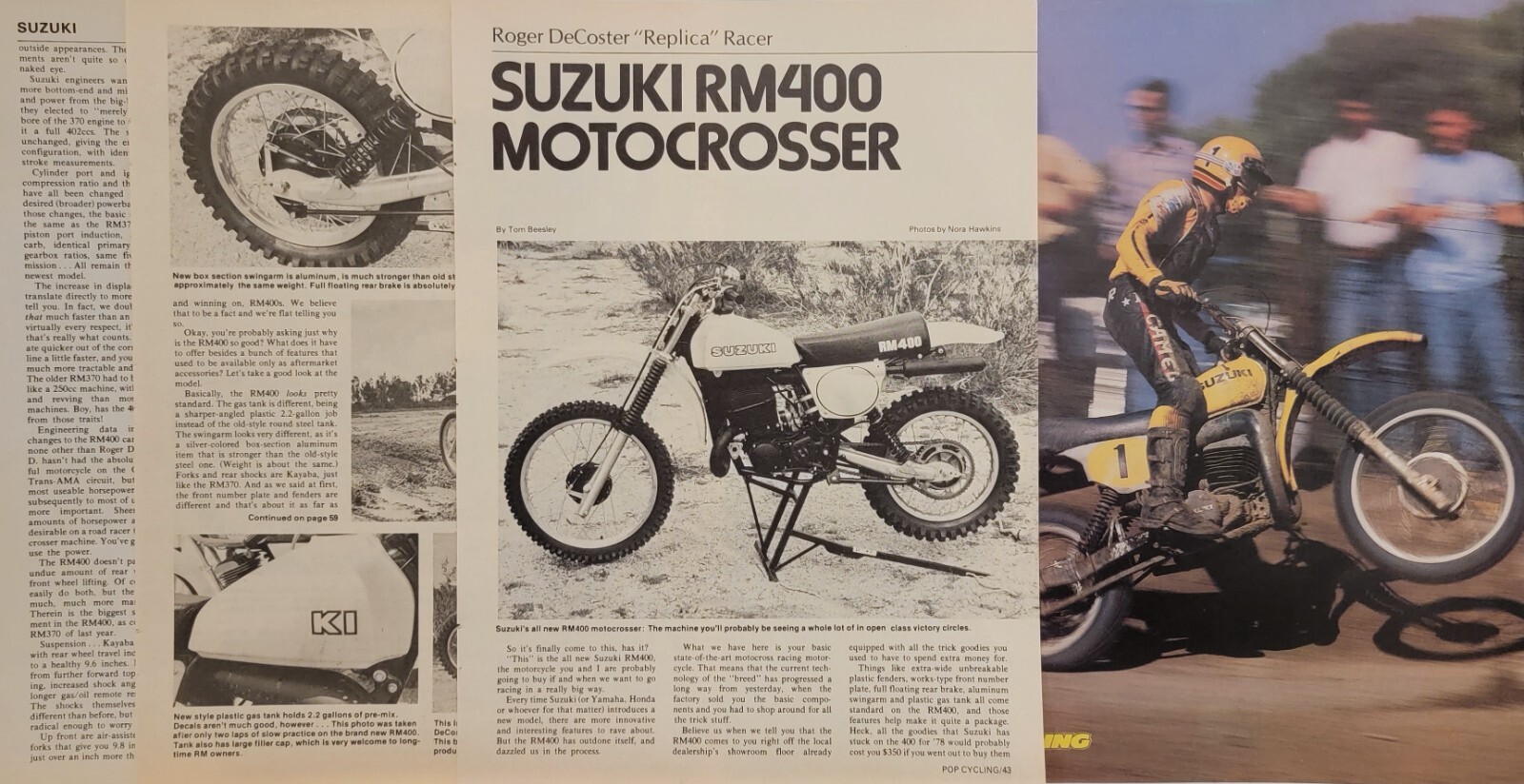 1978 Suzuki RM400 Motocrosser Motorcycle 5pg Test Article | eBay