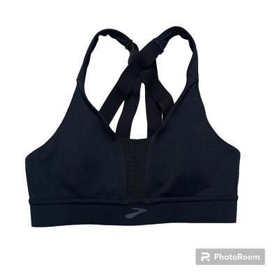Brooks Racerback Sports Bra Mesh Middle Black Women’s Sz XS? | eBay