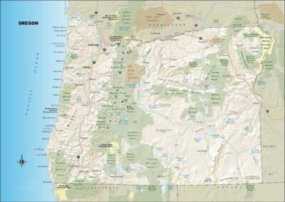 OREGON STATE ROAD MAP GLOSSY POSTER PICTURE PHOTO PRINT city highway ...