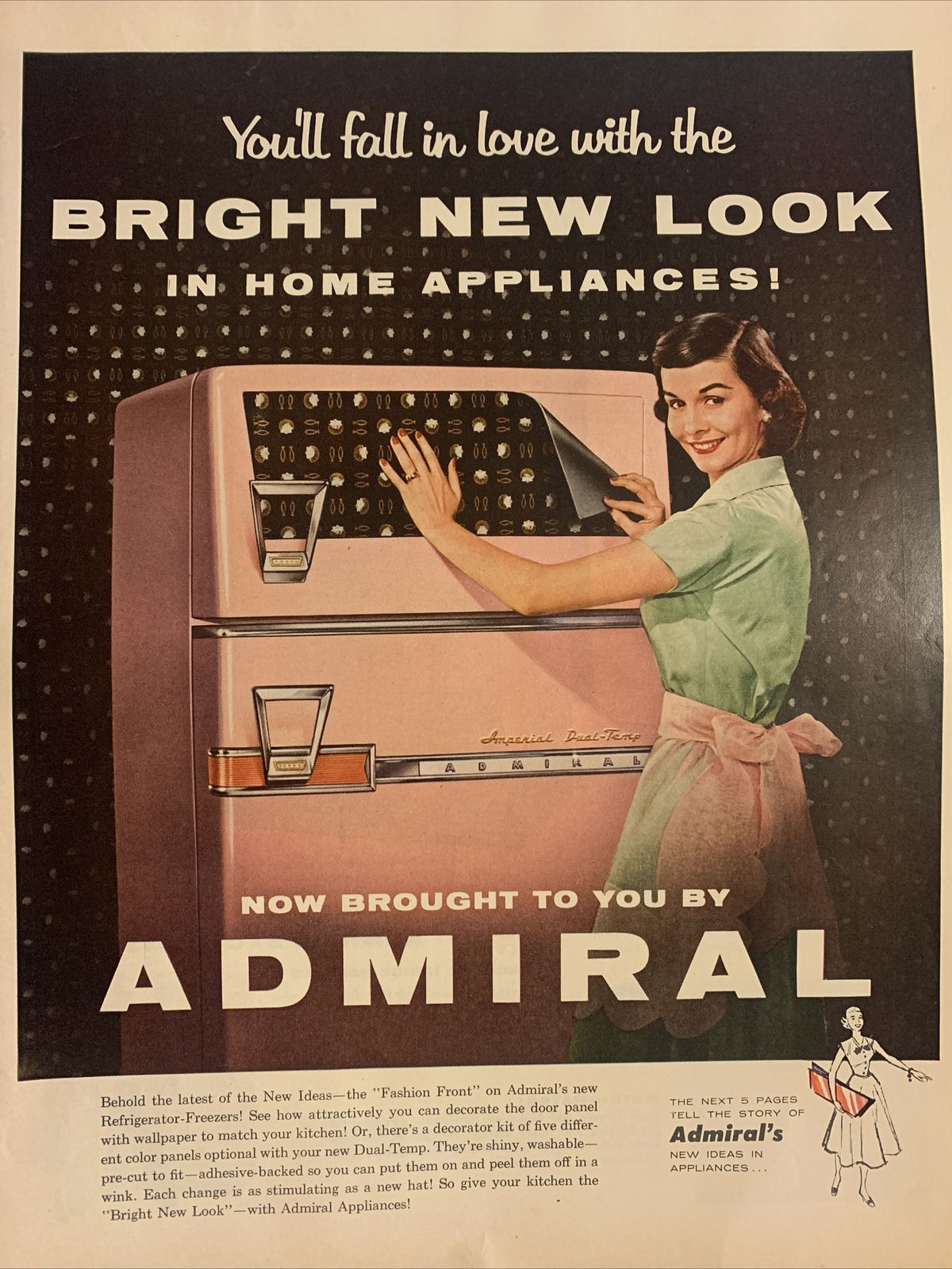 1956 Admiral print ad, You'll Fall In Love With The Bright New Look In ...