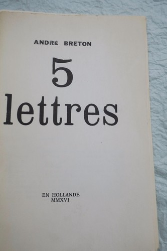 Breton André 5 Letters 2016 | eBay