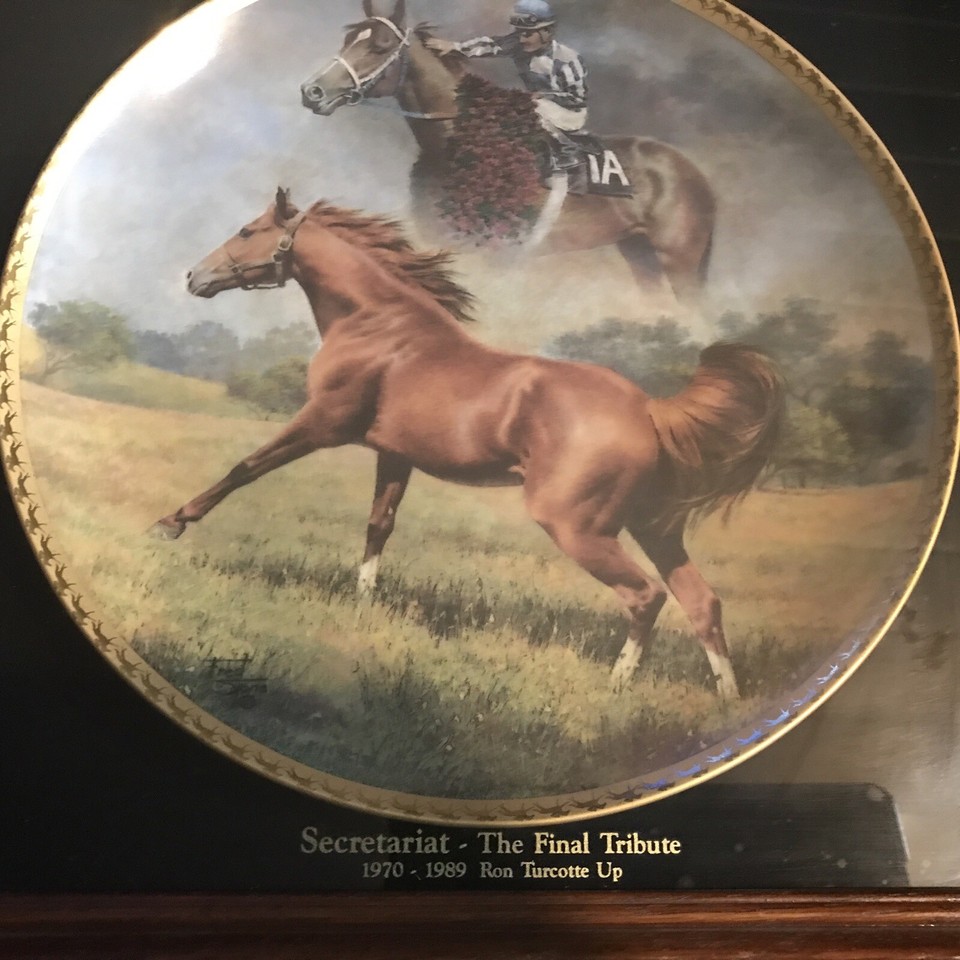 Vtg SECRETARIAT Ron Turcotte Fred Stone Collector Plate Final Tribute ...