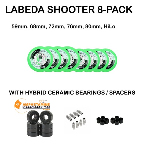 Labeda Shooter Inline Roller Hockey Wheels +Hybrid Ceramic Bearings ...