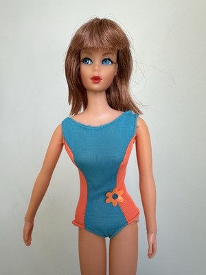 Vintage Barbie 1970 Dramatic New Living Barbie Red Hair Swimsuit ...
