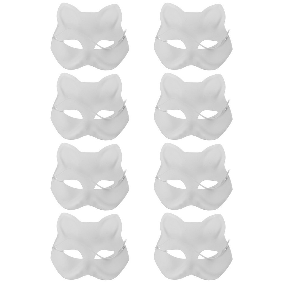 8 Pcs Animal Party Mask Blank Hand Painted Diy for Decorative Masks ...