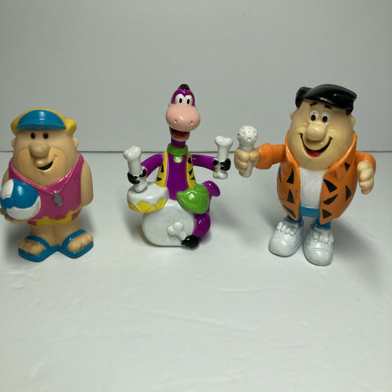 VTG Flintstones Fred Barney Dino PVC Action Figures 1991 Rock Band ...