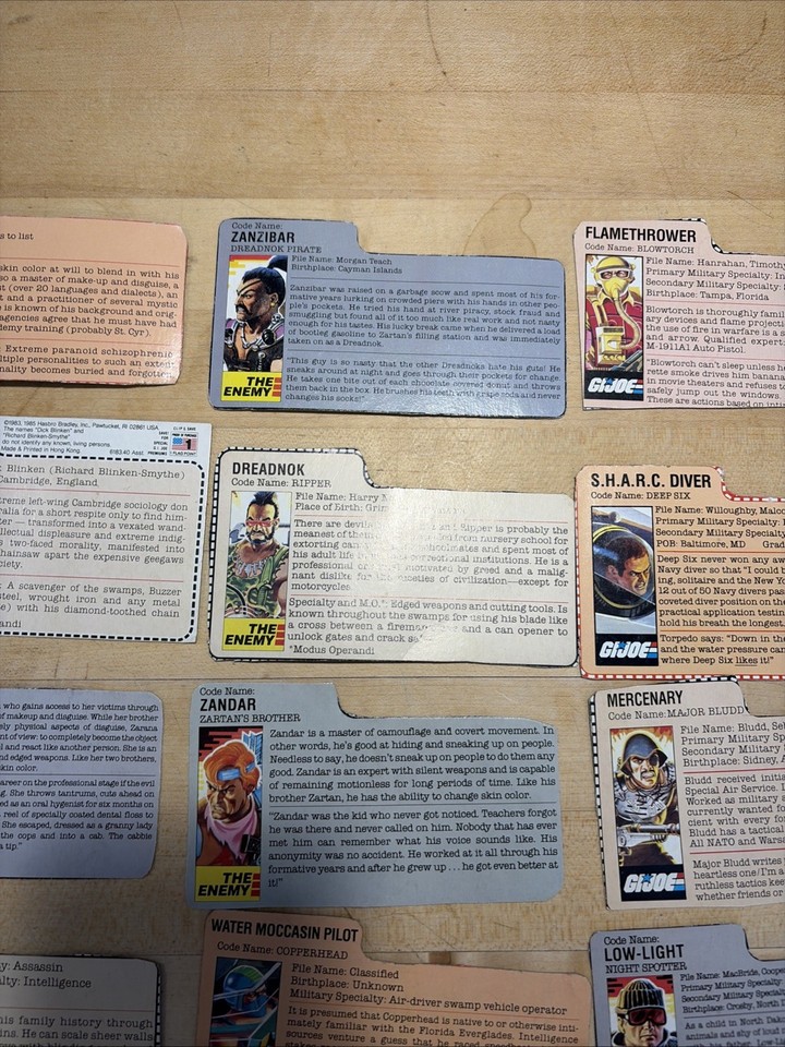 GI Joe File Card Lot | eBay