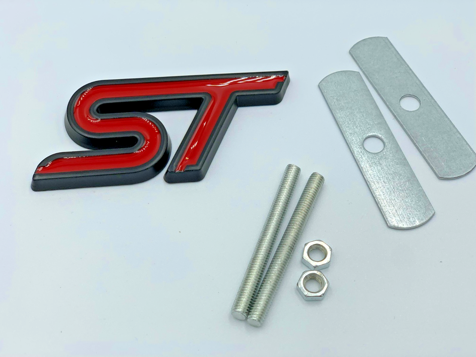 Ford ST Badge Red Black Grill Focus Kuga Puma Fiesta Performance ST Car ...