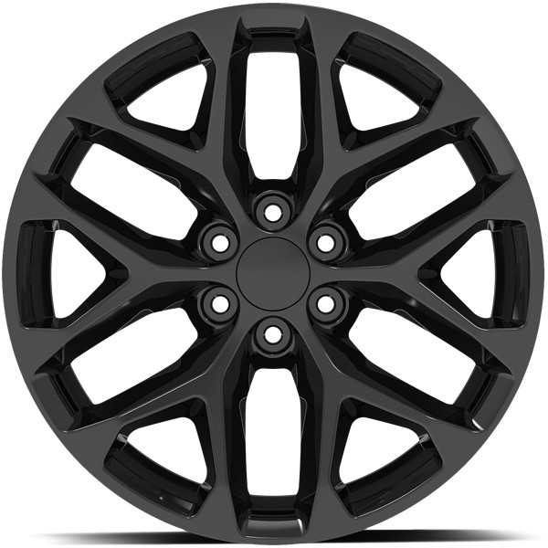 (Set of 4) Replica 1 RP09 Snowflake 20x9 6x5.5" +24mm Gloss Black ...