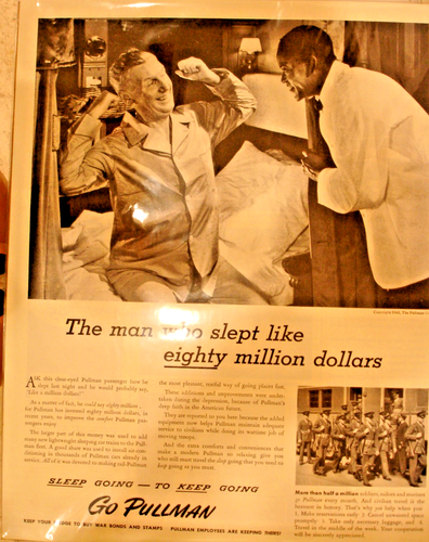 PULLMAN COMPANY ORIG WORLD WAR II POSTER PROMOTING PULLMAN & BUYING W W ...