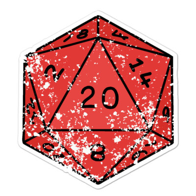 D20 Roleplaying Dice RPG, Vinyl Decal Sticker, Indoor Outdoor, 3 Sizes ...