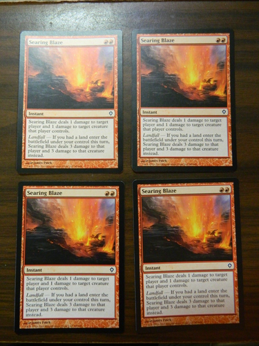 MTG Worldwake Red Common Searing Blaze x4 UNPLAYED Near Mint Cond | eBay