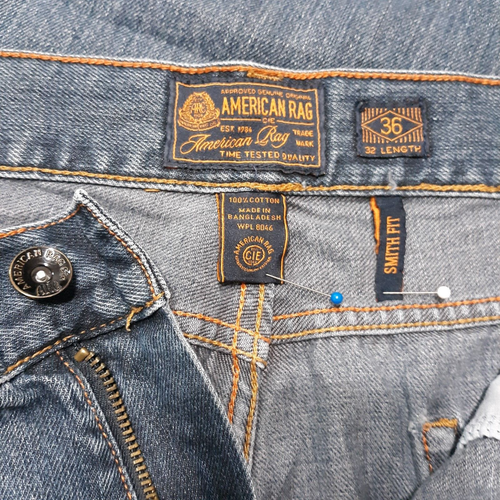 American Rag Jeans Men 36x32 Denim Pants Blue Skinny Smith Fit Straight ...
