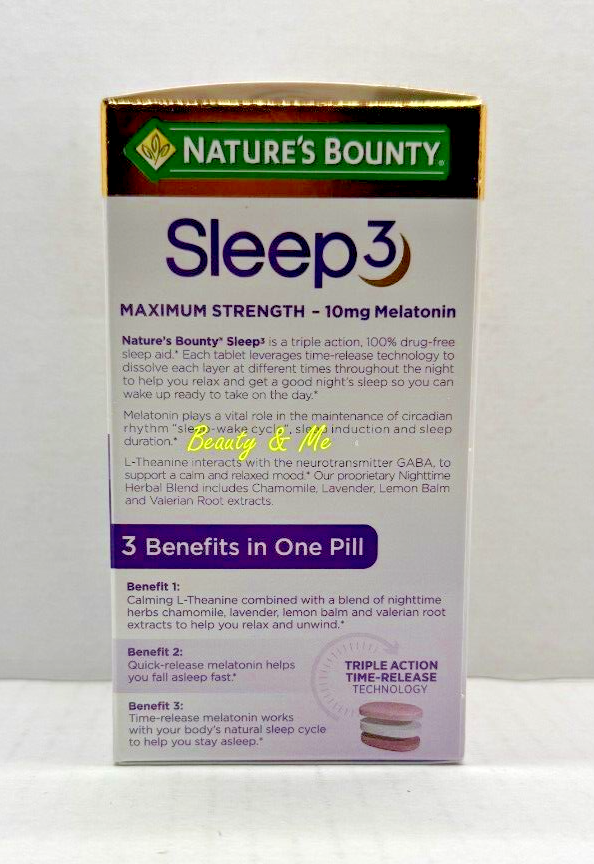 Nature's Bounty Sleep3 10mg Melatonin 120 Tablets ** Sleep 3 ...