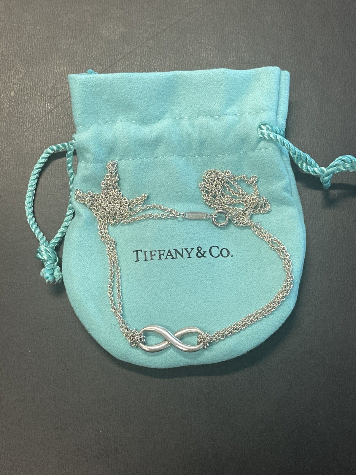 TIFFANY Sterling INFINITY Double Chain Necklace - Gem