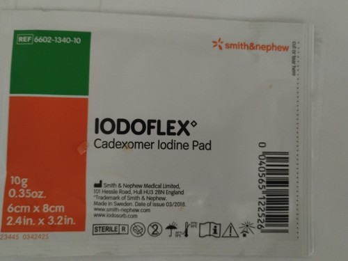 Iodoflex Cadexomer Iodine Pad Box of 24 Dressings 13.2x 2.4 - 11/2027 ...