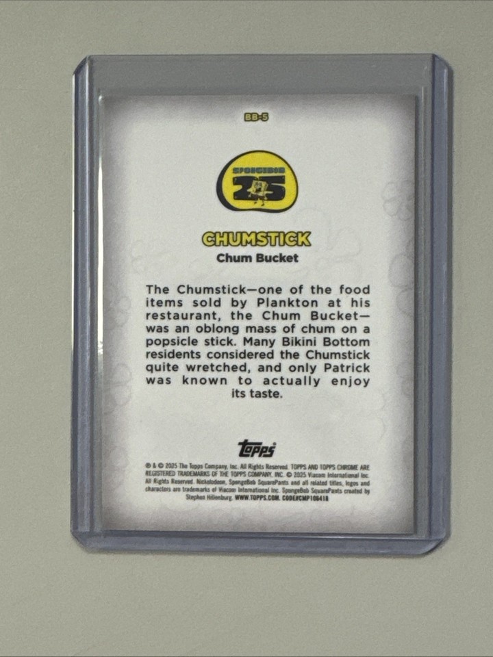 2025 Topps Chrome SpongeBob Kelp Reviews Chum Bucket Chum Stick Red ...
