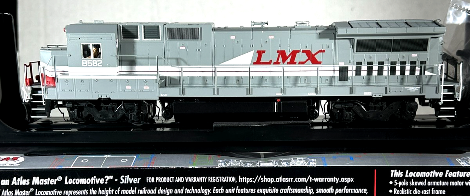 ATLAS MASTER SERIES HO SCALE DASH 8-39B LOCOMOTIVE LMX GE LEASING ...
