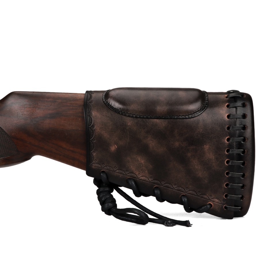TOURBON Leather Rifle Cheek Rest w/Side Pouch Shotgun Recoil Pad ...