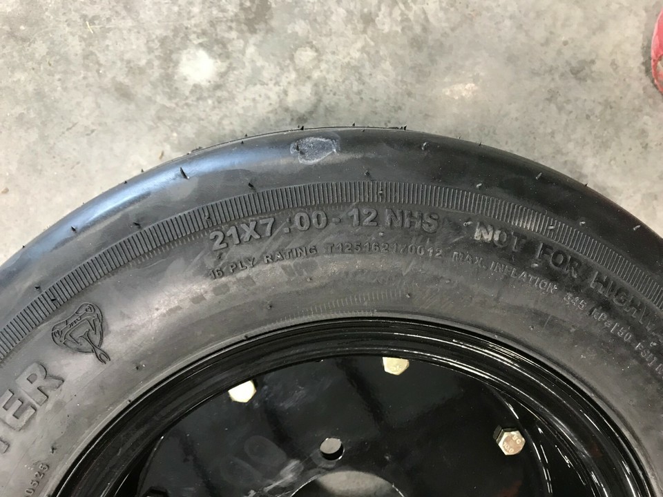 New Foam Filled Tire Mounted on 4 lug rim 21x7.00-12 Tire Bush hog 21 7 ...