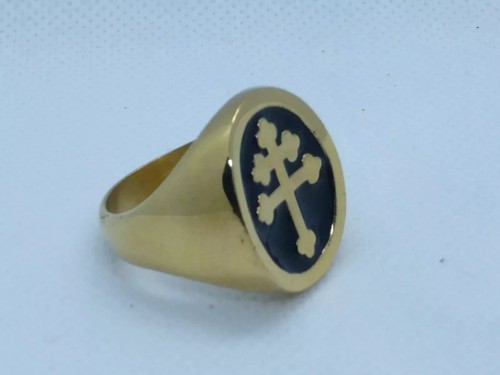 LORRAINE CROSS RING IN 925 THICK GOLD PLATED STERLING SILVER MAGNUM PI ...